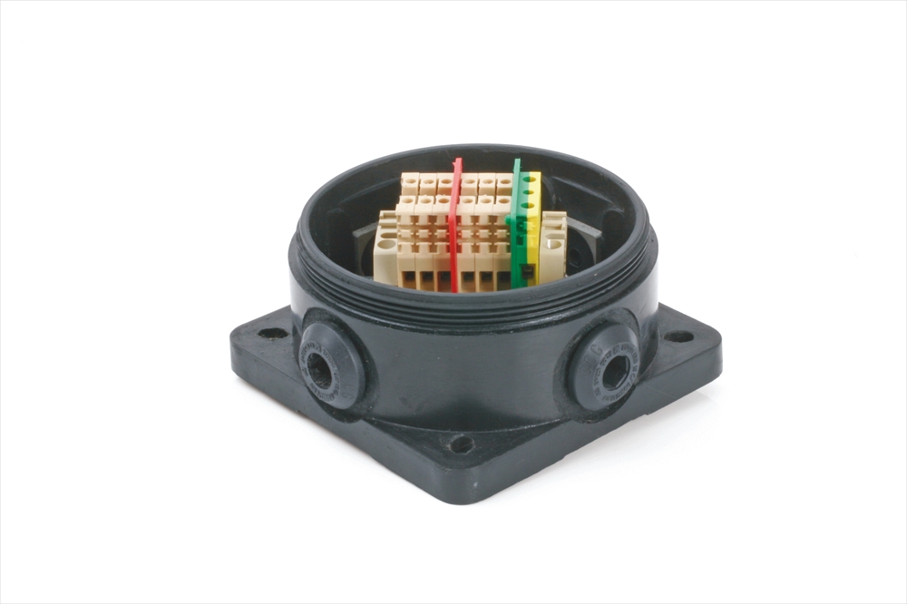 EEXE 4 Way Junction Box, 4x 20mm Gland Entry, Black - Termination ...